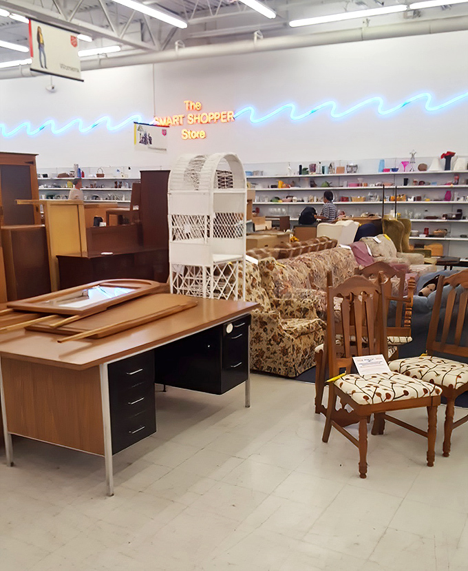 The Smart Shopper Stop indeed. This furniture section offers desks, chairs, and cabinets that have already proven their durability.