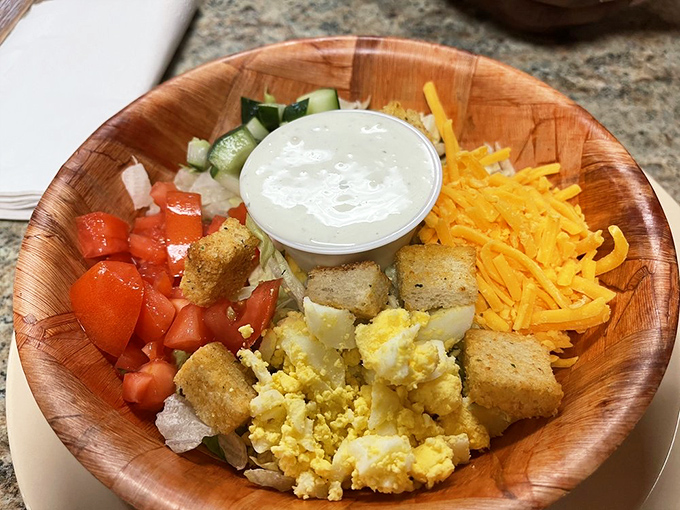 This garden salad is the Florida equivalent of "eating light" &ndash; a wooden bowl of colorful redemption after days of vacation indulgence.