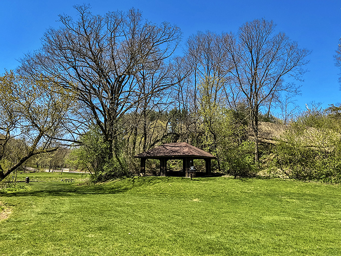 This unassuming gazebo has hosted more meaningful conversations and family moments than most therapists' offices.