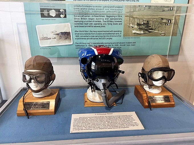 Vintage flight helmets tell silent stories of the humans who trusted their lives to technology and training while pushing the boundaries of what's possible.