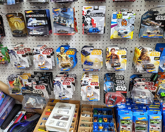 Pop culture in miniature form! Star Wars meets Hot Wheels in this collector's paradise. Even Darth Vader would approve of these tiny treasures.