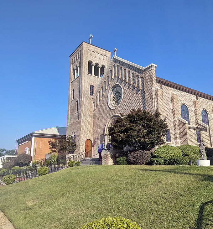 Immaculate Conception Church reaches skyward with architectural ambition that would impress in any European capital, let alone small-town Mississippi.