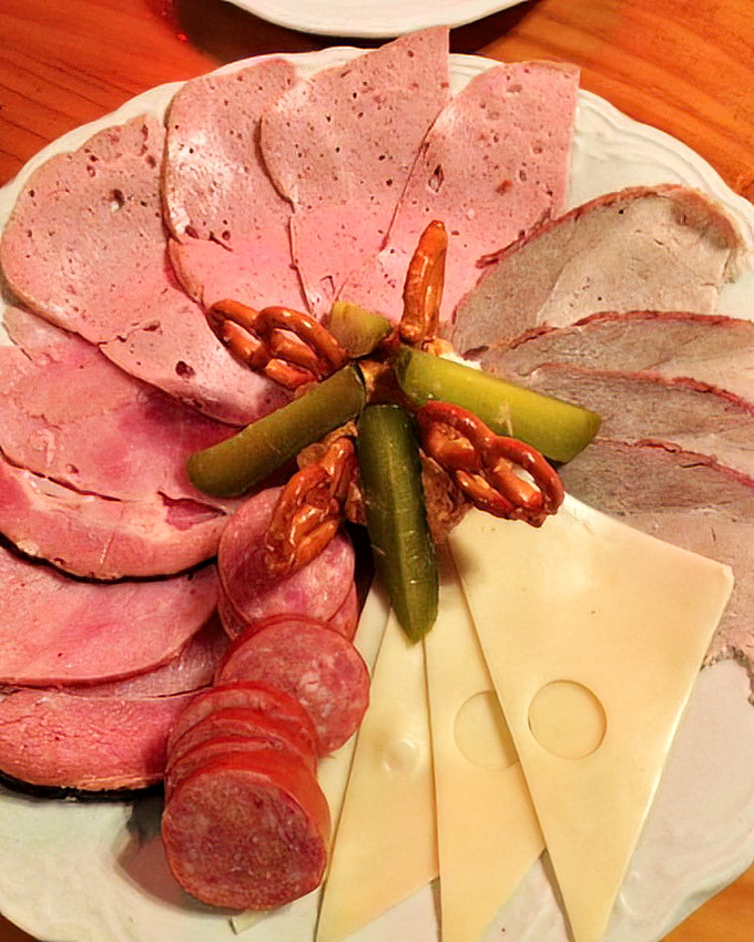 The Kalte Platte features sliced meats, cheese, pickles and pretzels arranged beautifully&mdash;a cold appetizer plate done absolutely right.