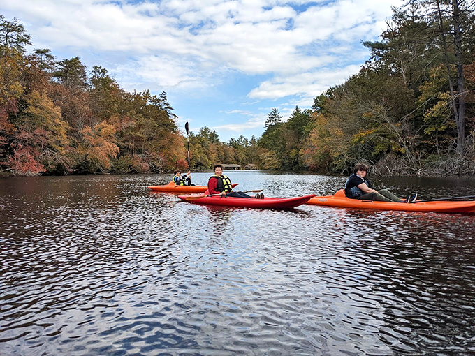 Fall foliage provides the perfect backdrop for kayaking adventures, proving Tennessee knows how to frame a memory. 