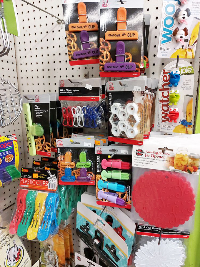 Kitchen gadget wonderland where you'll find solutions to problems you didn't know existed. That silicone jar opener? Life-changing.