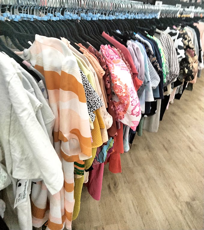 Tops in patterns and prints that range from "subtle office appropriate" to "I'm the main character today" energy levels.