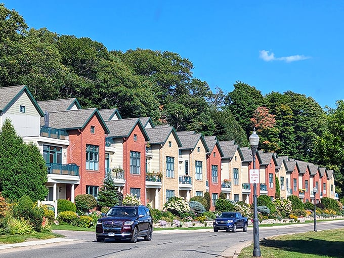 These colorful townhomes prove that retirement housing doesn't have to look like it was designed by someone who hates joy.