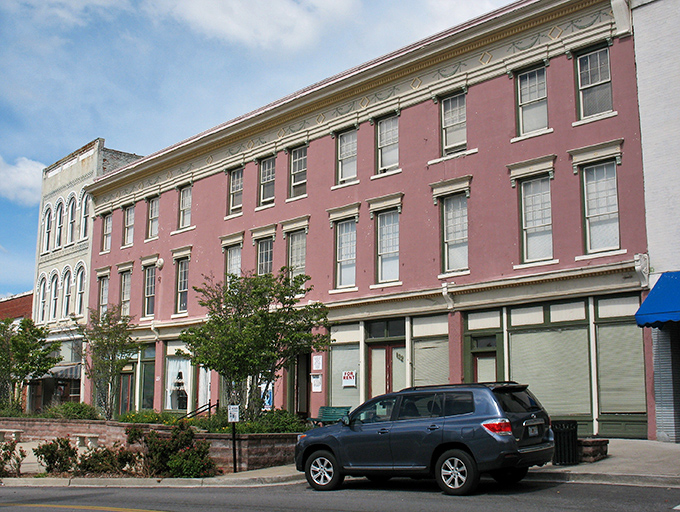McAlily's Building: Pink isn't just for flamingos&mdash;it's for historic buildings with character to spare. These windows have framed downtown Chester's comings and goings for over a century.