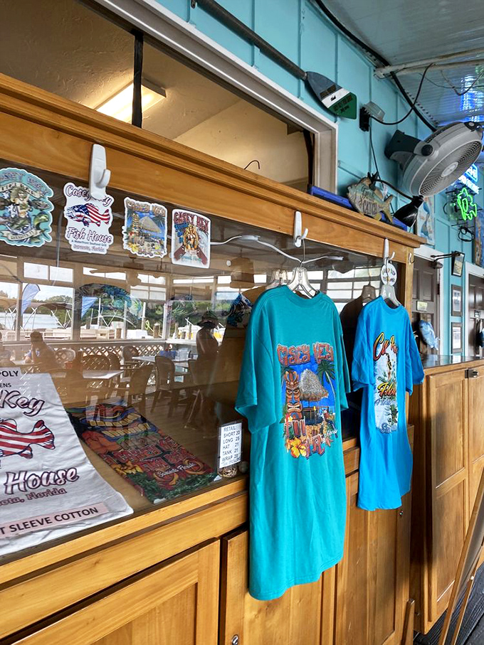Souvenirs that actually tell the truth: these t-shirts proudly announce you've found one of Florida's authentic seafood treasures.
