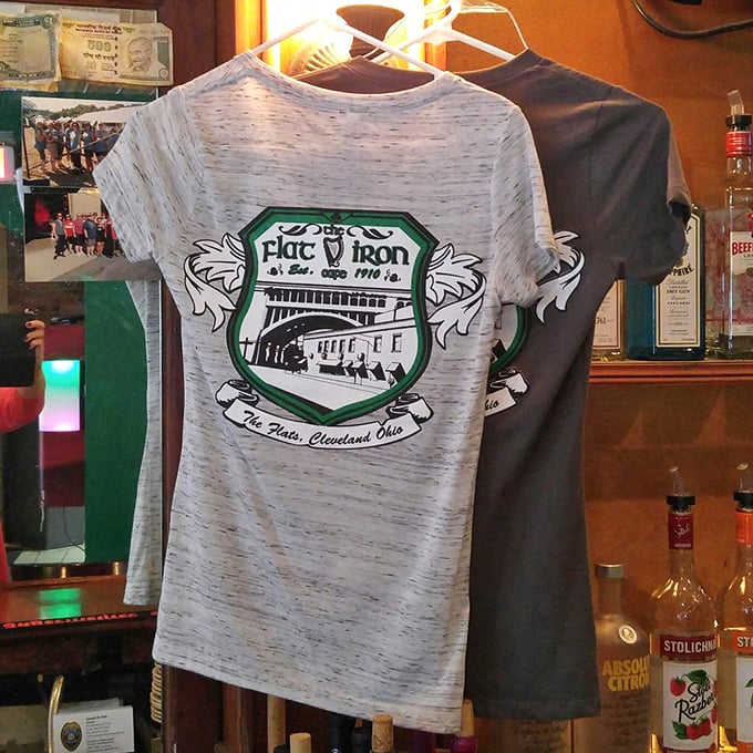Wear your Flat Iron pride! These shirts let you take a piece of Cleveland's oldest Irish pub home, minus the fish and chips aroma.