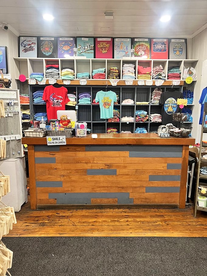 The merchandise wall offers take-home memories that won't spoil in your suitcase, unlike that leftover key lime pie.