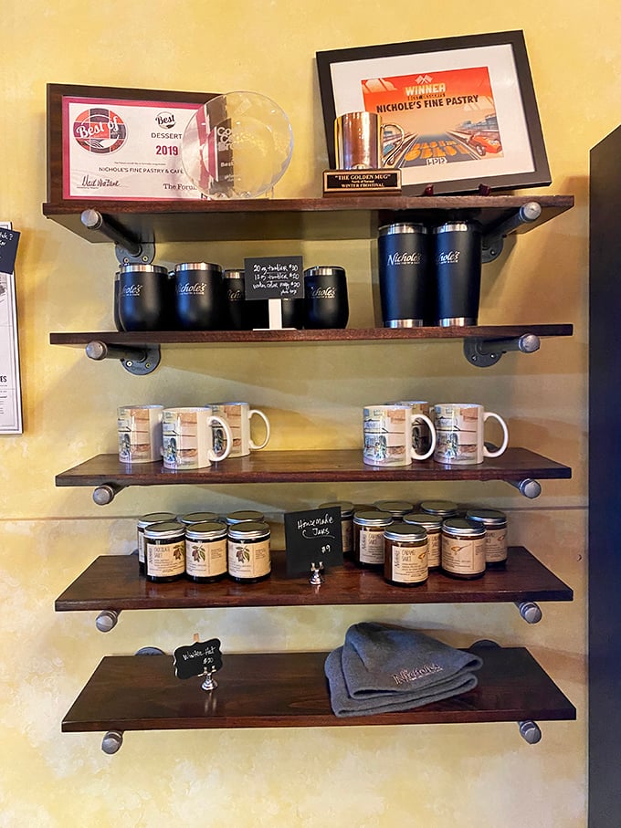 The awards on display aren't just for show &ndash; they're like Olympic medals in the pastry world. Those branded mugs make excellent souvenirs or subtle bragging rights.