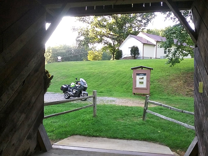 Peering out from the bridge's interior frames the outside world like a living postcard, with each season offering a different masterpiece.