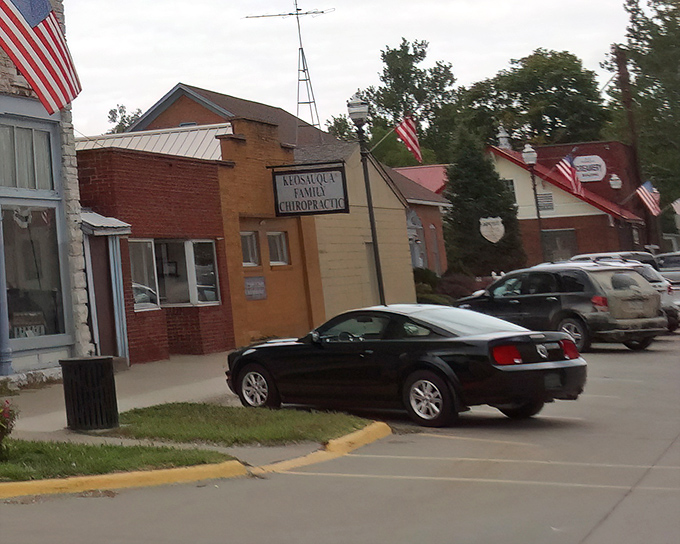Small-town services lined up like friendly neighbors. Where else can you get your spine adjusted while waving to friends across the street?