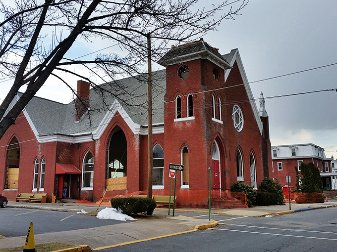 Another of Duncannon's historic churches, where stained glass windows have filtered sunlight onto generations of faithful congregants.