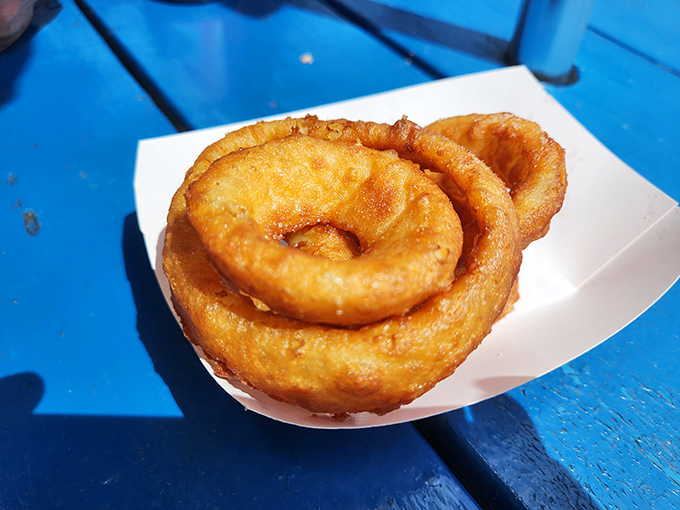 Onion rings with the perfect crunch-to-softness ratio. Like golden halos for your taste buds, these aren't just sides—they're salvation.