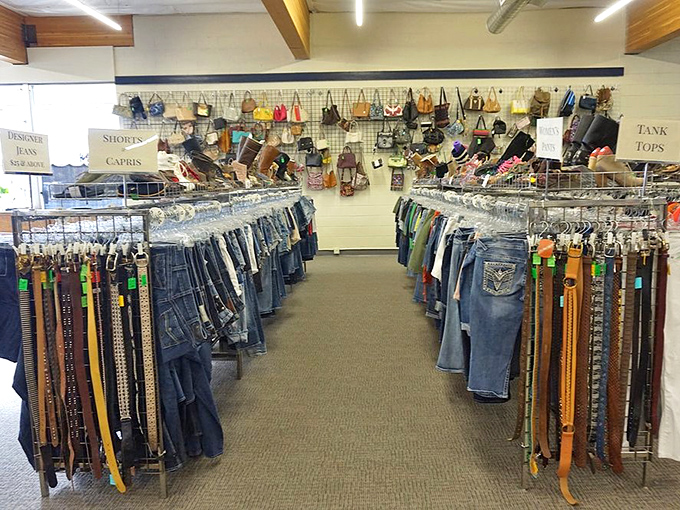 Denim alley: where jeans of all persuasions line up like old friends waiting to meet their perfect match.