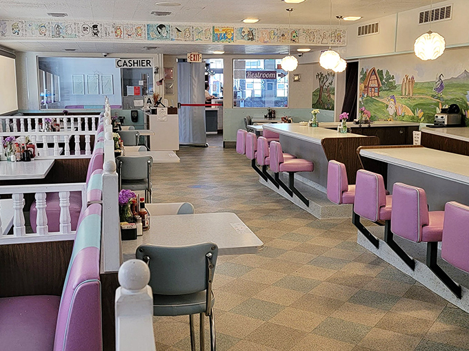 The diner's retro charm isn't manufactured; it's earned through decades of serving breakfast that makes memories as lasting as the decor.
