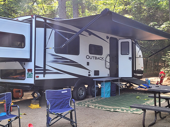 Glamping, Northeast Kingdom style&mdash;where "roughing it" means the satellite TV might catch only 200 channels instead of 500.