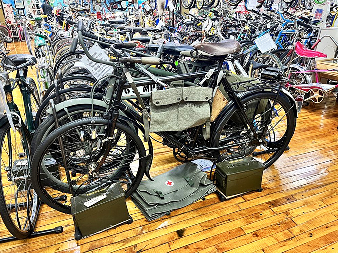 Military paratrooper bikes tell the surprising story of how even in wartime, sometimes the most effective vehicle has just two wheels.