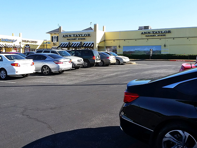 Ann Taylor's welcoming storefront promises workplace wardrobe solutions that won't require explaining mysterious charges to your significant other.