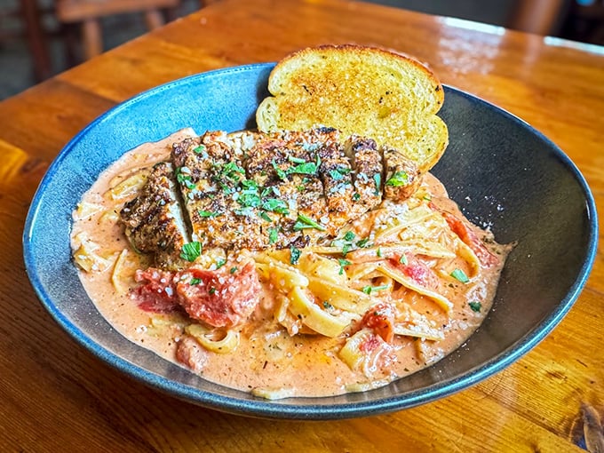 Pasta swimming in a creamy tomato sea with perfectly seared protein islands&mdash;comfort food that hugs you from the inside out.