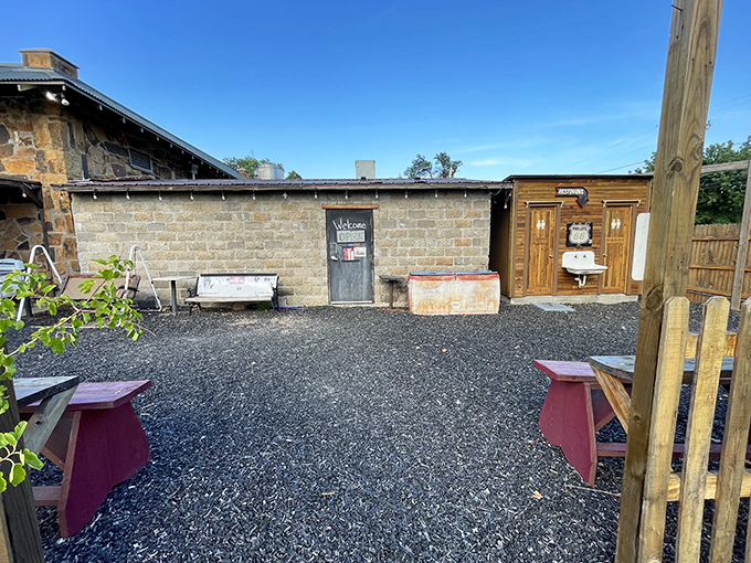 Even the outdoor space maintains that authentic Route 66 charm that makes every corner of this place Instagram-worthy and memorable.