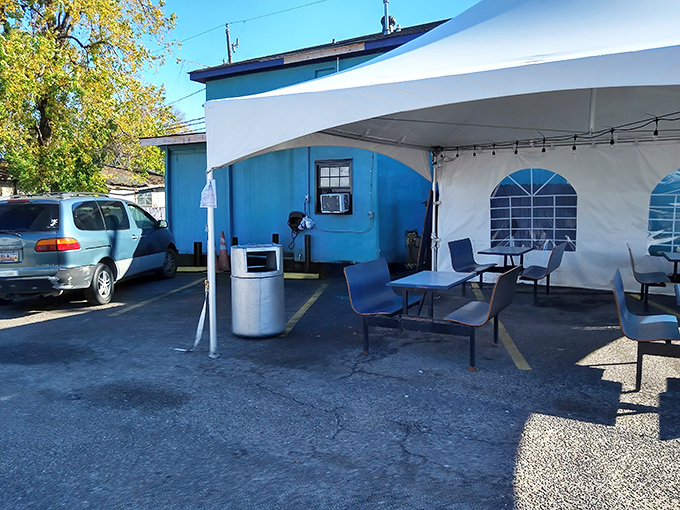 When weather permits, the outdoor seating area offers fresh air and the perfect spot to recover from your delicious food decisions.