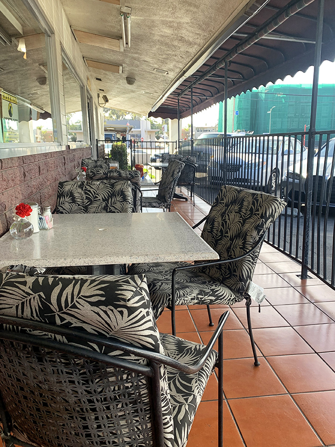 The patio offers California sunshine with your comfort food &ndash; because vitamin D makes everything taste even better.