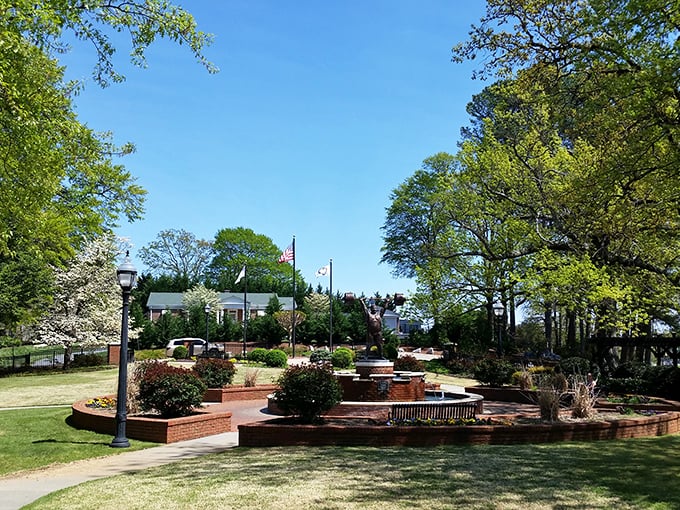 Paul Anderson Memorial Park offers fountains, flowers, and the perfect bench for contemplating life's big questions&mdash;or just tomorrow's lunch plans.