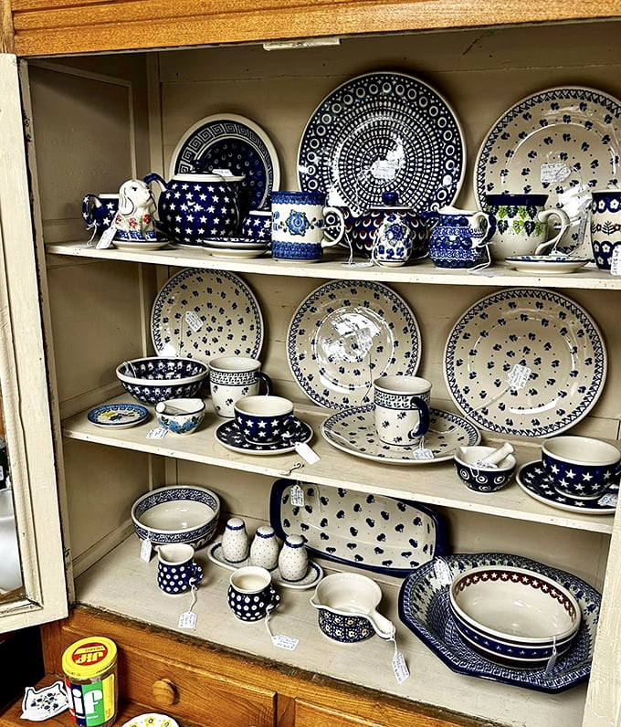 Blue and white pottery collection that would make your grandmother both proud and jealous. Polish pottery brings European elegance to Montana homes.