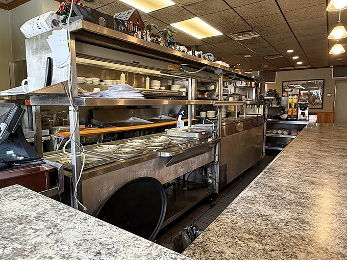 Where the magic happens&mdash;this kitchen line has probably seen more Cincinnati history than the city archives, one plate of chili at a time.