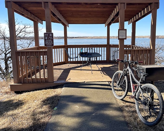 A wooden deck with a view worth a thousand Instagram posts. Bring your bike, your thoughts, or just yourself.