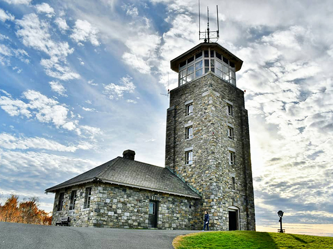 The stone Quabbin Observation Tower looks like it belongs in a fantasy novel, offering eagle-eye views of the massive reservoir below.
