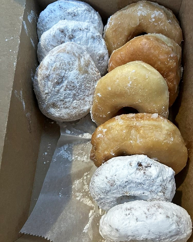 These donuts, nestled in their cardboard home, are like old friends&mdash;reliable, comforting, and always there when you need them most.