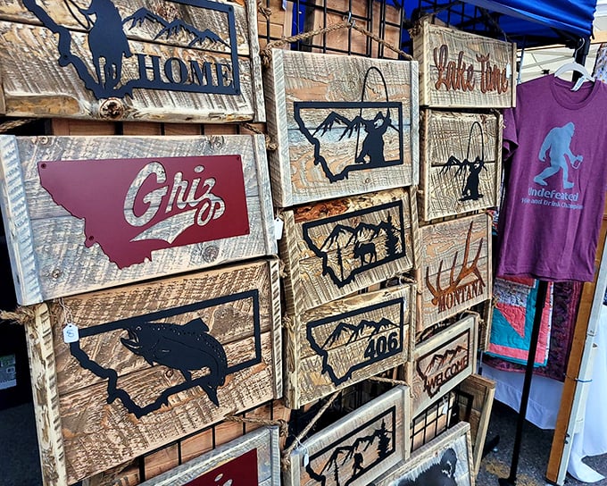 Montana's silhouette transformed into rustic wall art&mdash;because nothing says "home" quite like your state outlined in reclaimed wood.