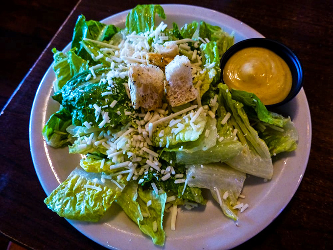 Even salads get the royal treatment here &ndash; crisp, fresh, and adorned with enough cheese to make you forget you're eating something healthy.