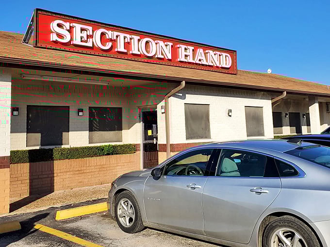 Section Hand Steakhouse doesn't need fancy frills&mdash;in Texas, a straightforward sign promising good beef speaks volumes more than elaborate d&eacute;cor.