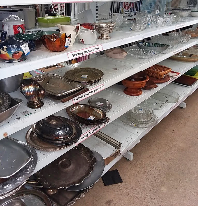 Silver platters and crystal bowls that once graced holiday tables now await your next dinner party at a fraction of their original cost.