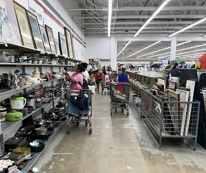 Fellow treasure hunters on the prowl, each pursuing their own vision of the perfect secondhand score.