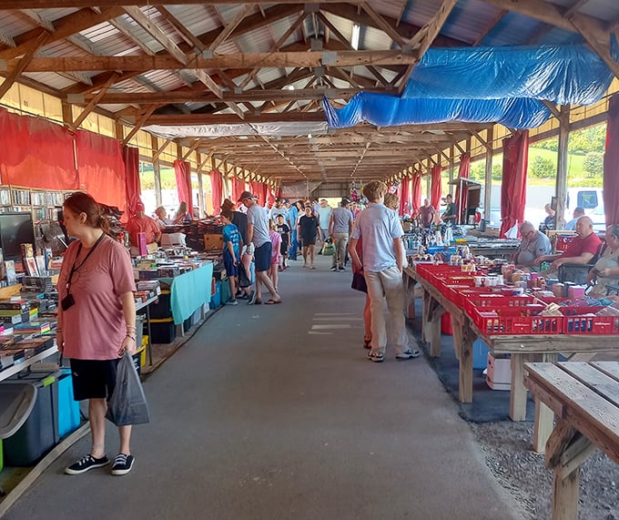 The treasure hunt in full swing, where strangers become comrades in the quest for unexpected finds.