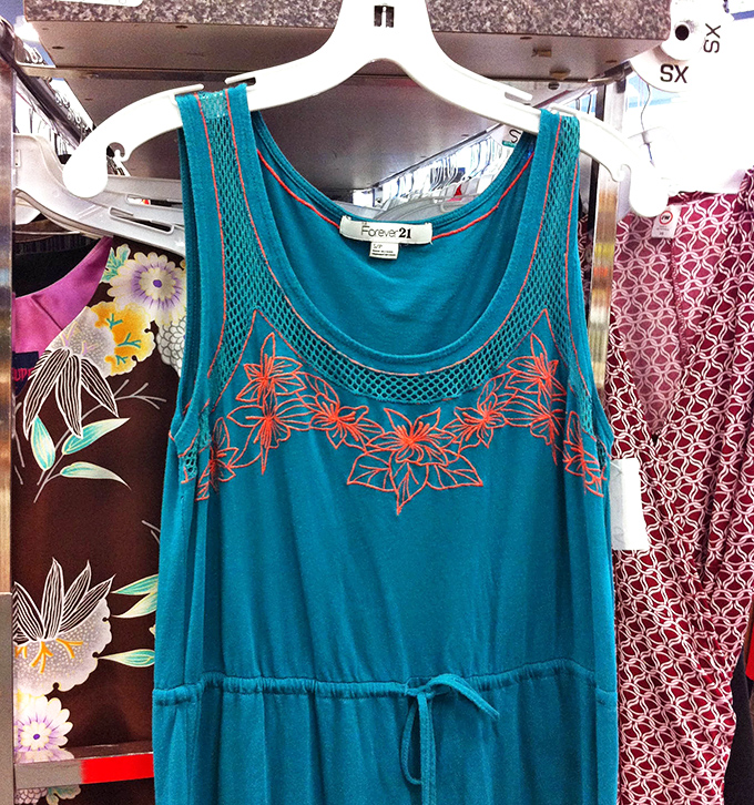 That turquoise number could transport you from grocery shopping to garden party with one strategic accessory.