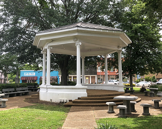 The town square's classic gazebo serves as Grenada's community heart&mdash;a gathering place for everything from summer concerts to quiet afternoon reading.