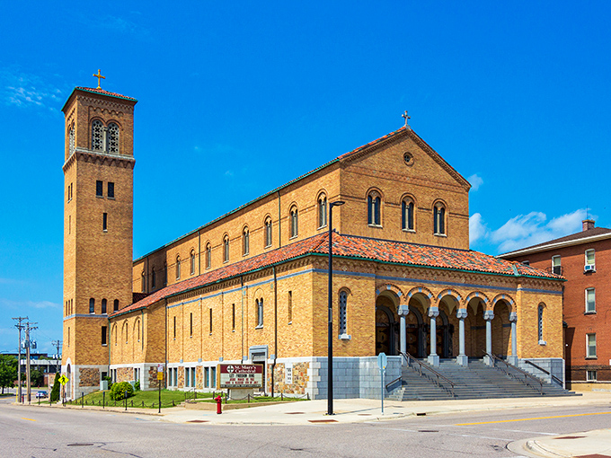 St. Mary's Cathedral reaches skyward with golden stone and reverent design, a spiritual landmark that anchors the city in more ways than one.