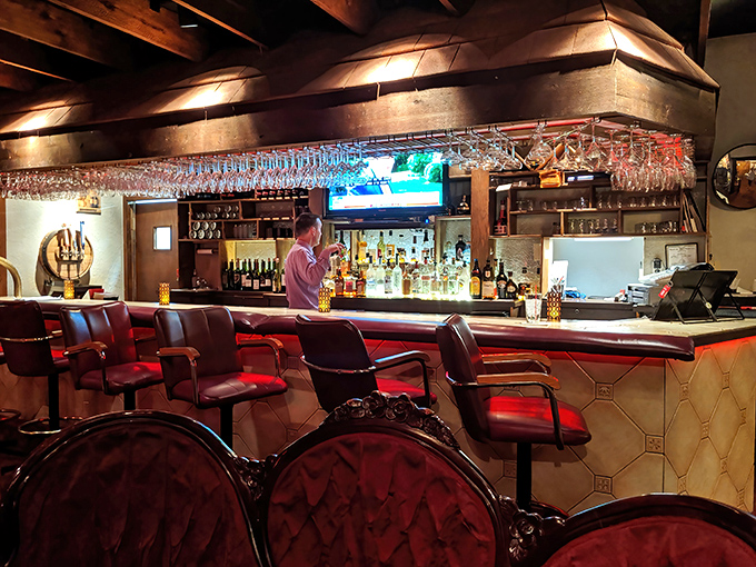 Behind the bar, liquid alchemy happens as cocktails are crafted with the same reverence given to the steaks.