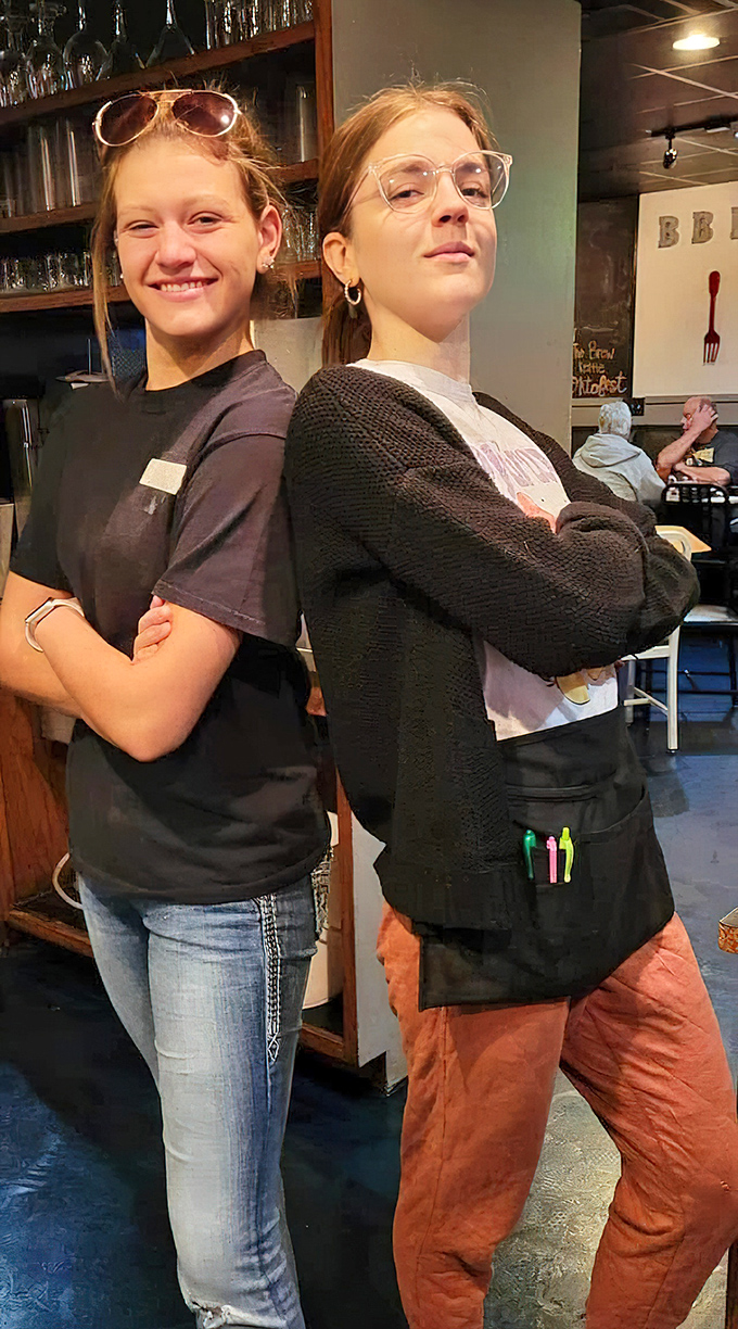 The staff at Dark Horse bring personality to the table along with your food. Their confident poses suggest they know exactly how good your meal is going to be.