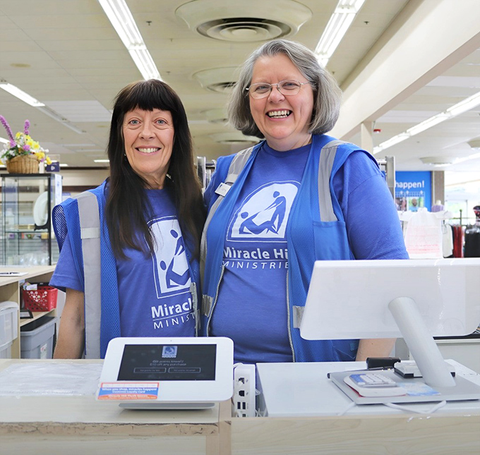 The heart of Miracle Hill&mdash;friendly staff members whose smiles and blue shirts make every shopping trip feel like a visit with old friends.