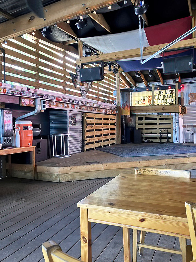 Where barbecue meets boogie. This stage has hosted countless musicians who provide the soundtrack to your meat sweats. 
