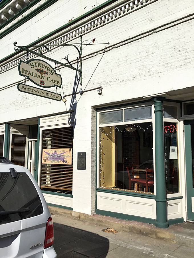 Strings Italian Cafe offers authentic pasta in a historic building where gold miners once traded tales of fortune and failure.