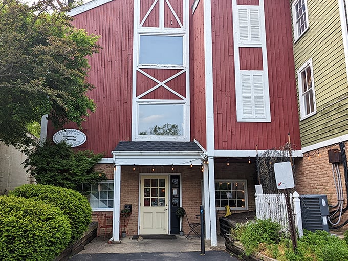 This barn-red building with crisp white trim isn't just architecturally pleasing&mdash;it's a destination for those seeking small-town delights with big-city quality.